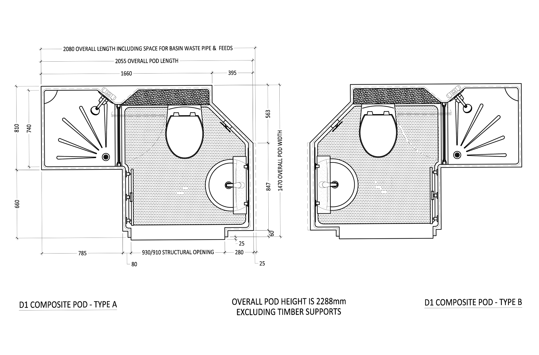 D1 Composite Bathroom Pod