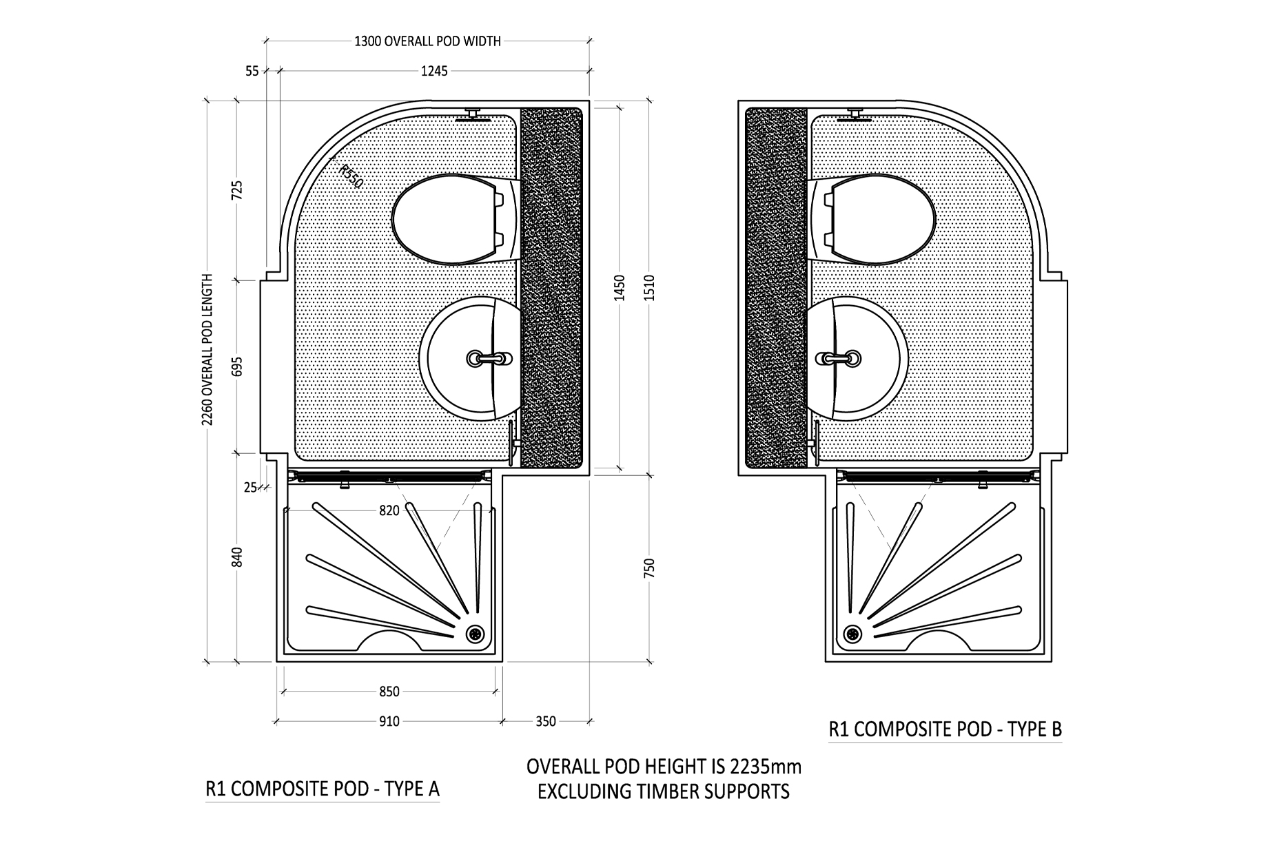 R1 Composite Bathroom Pod