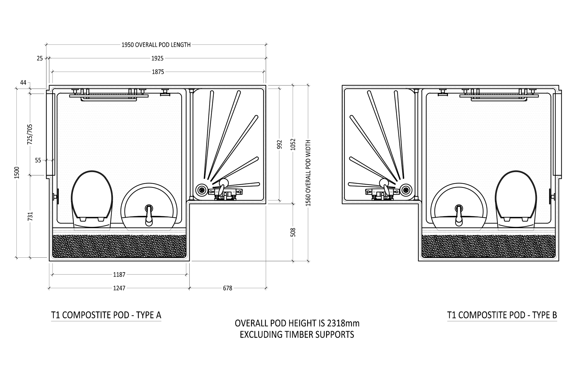 T1 Composite Bathroom Pod
