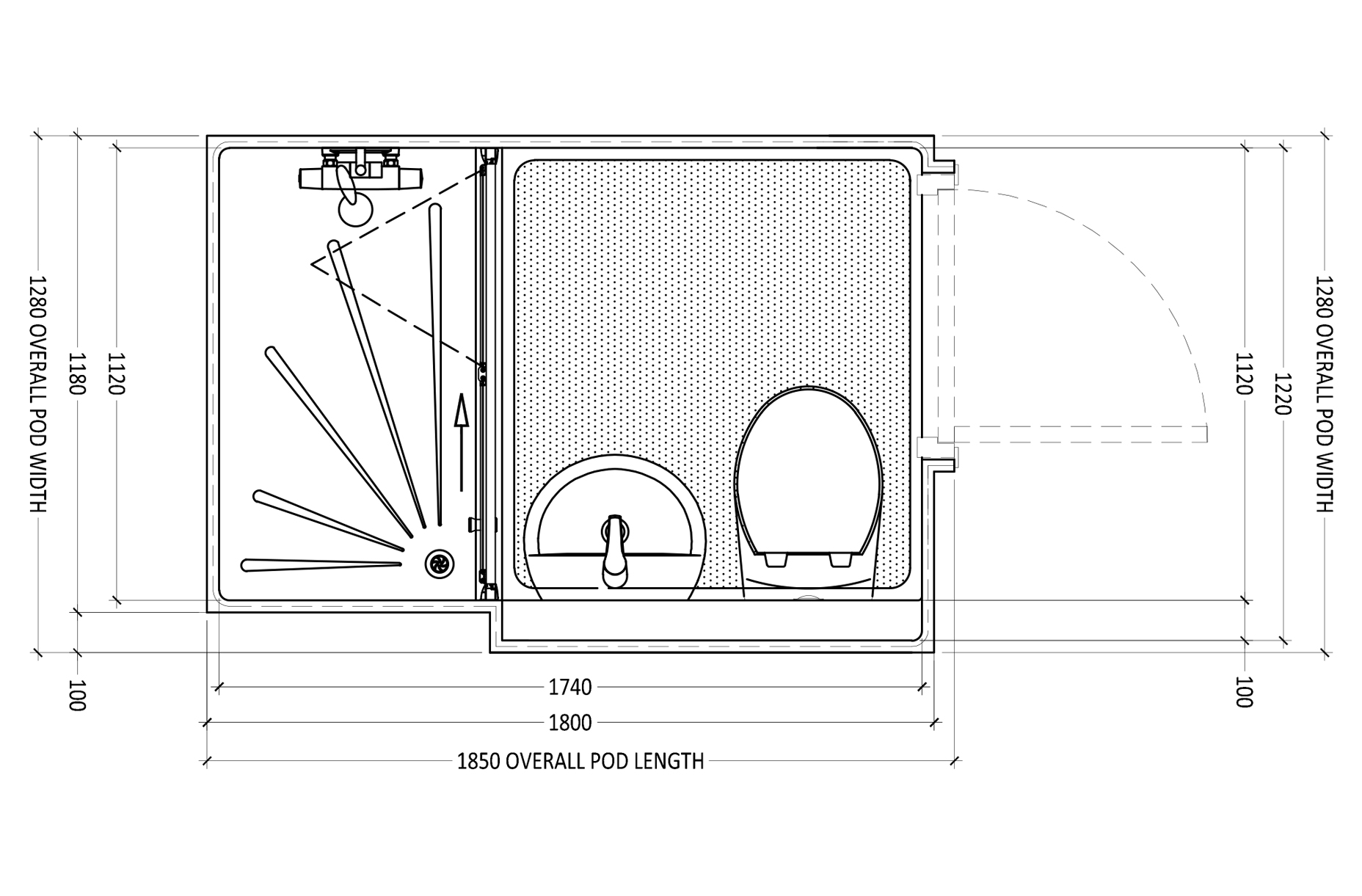 TH1 Composite Bathroom Pod