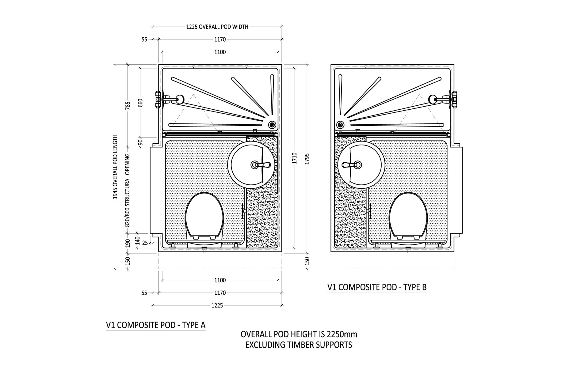 V1/V1 EXT Composite Bathroom Pod